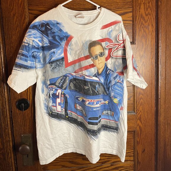 Hanes | Shirts | Vintage Nascar Aop Kurt Busch Miller Lite Mens Xl ...